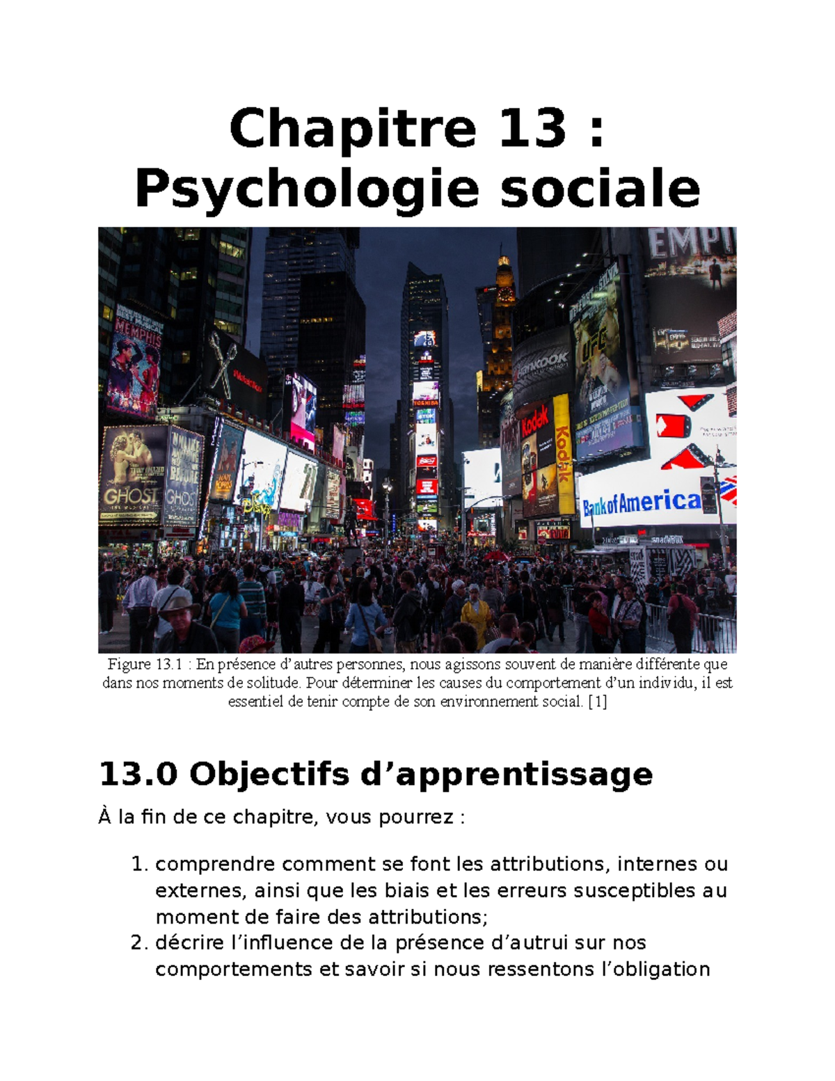 Chapitre 13 - reading - Chapitre 13 : Psychologie sociale Figure 13 : En présence d’autres - Studocu