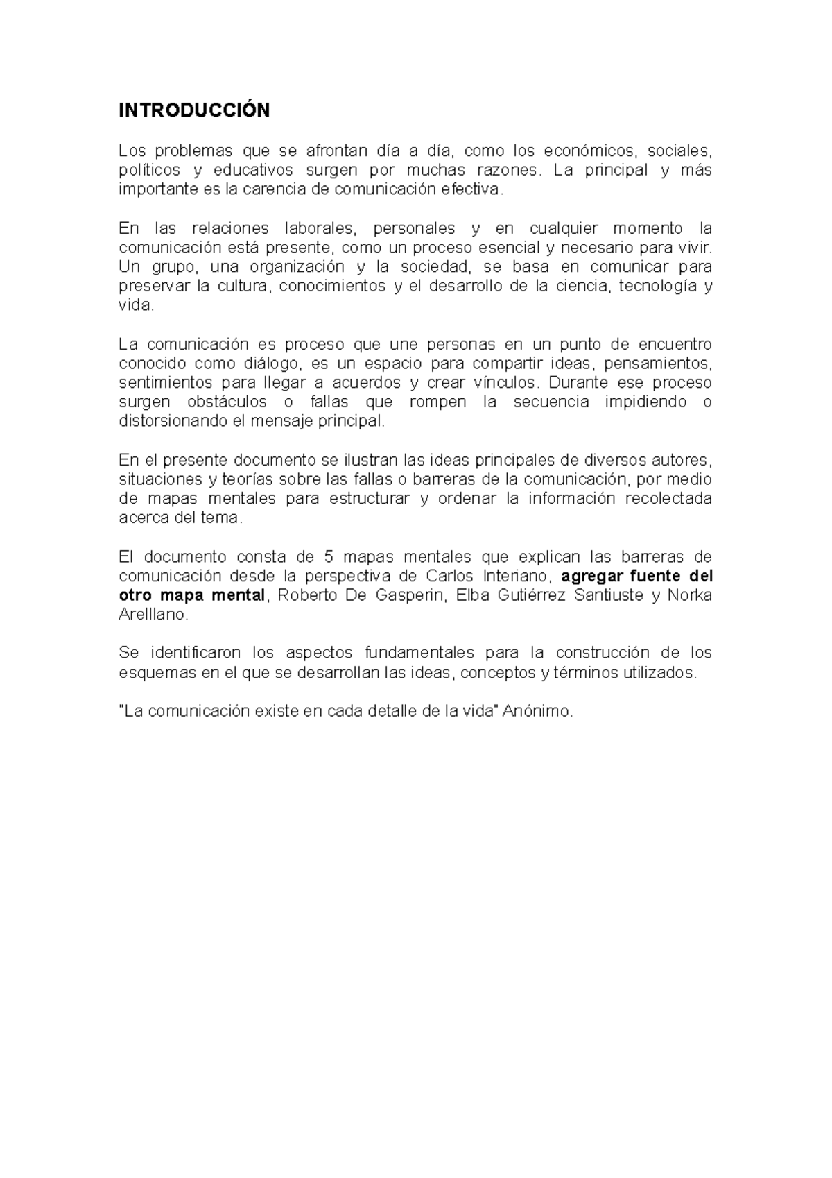 Introducción de la comunicación - INTRODUCCIÓN Los problemas que se ... Introducción de la comunicación - INTRODUCCIÓN Los problemas que se ...