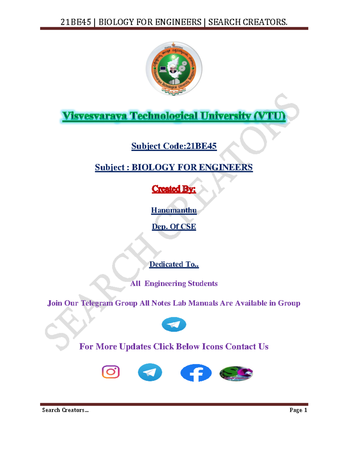 Module-02 - nil - Subject Code:21BE Subject : BIOLOGY FOR ENGINEERS ...