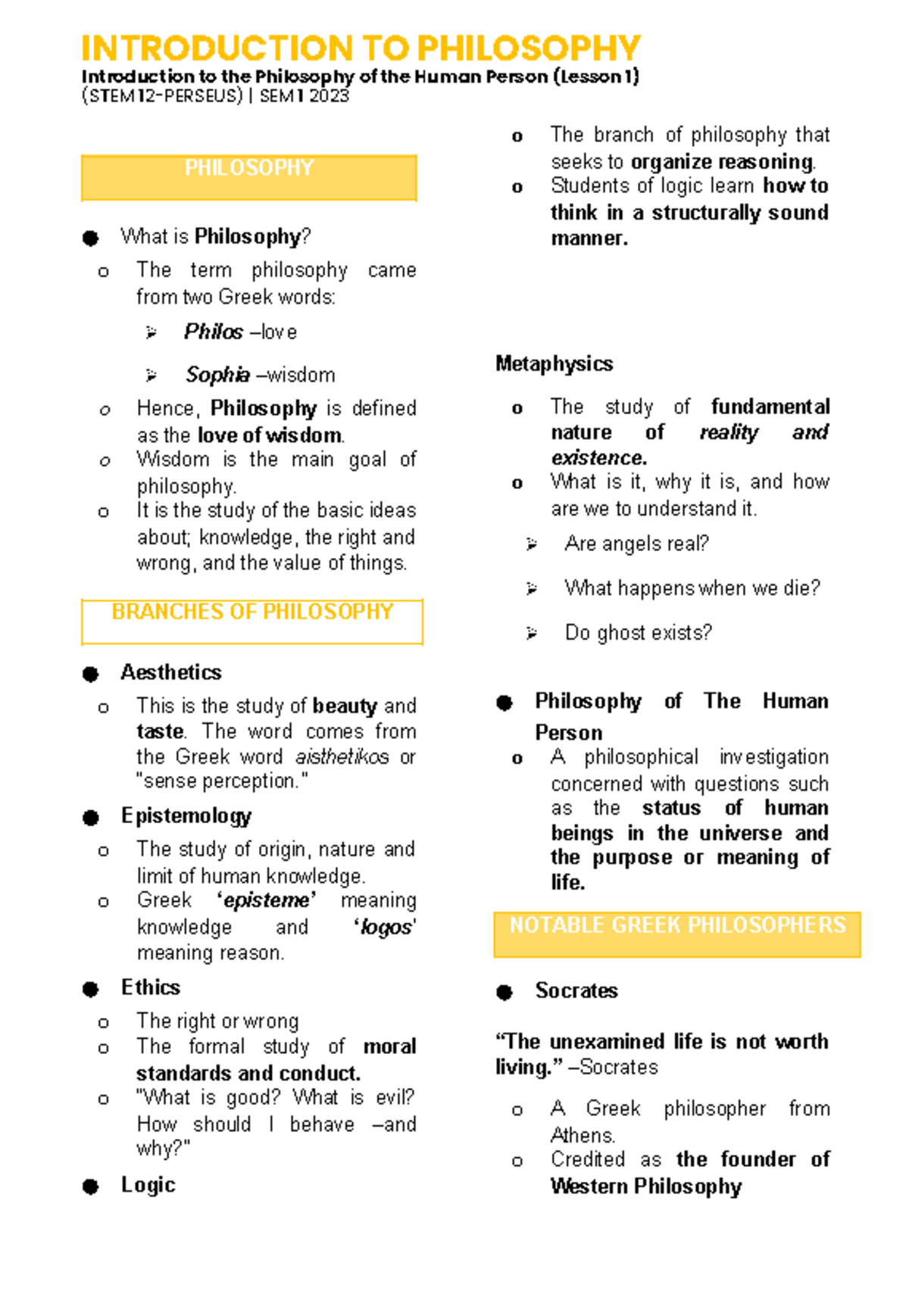 Philo (L1) Introduction to Philosophy' - INTRODUCTION TO PHILOSOPHY ...