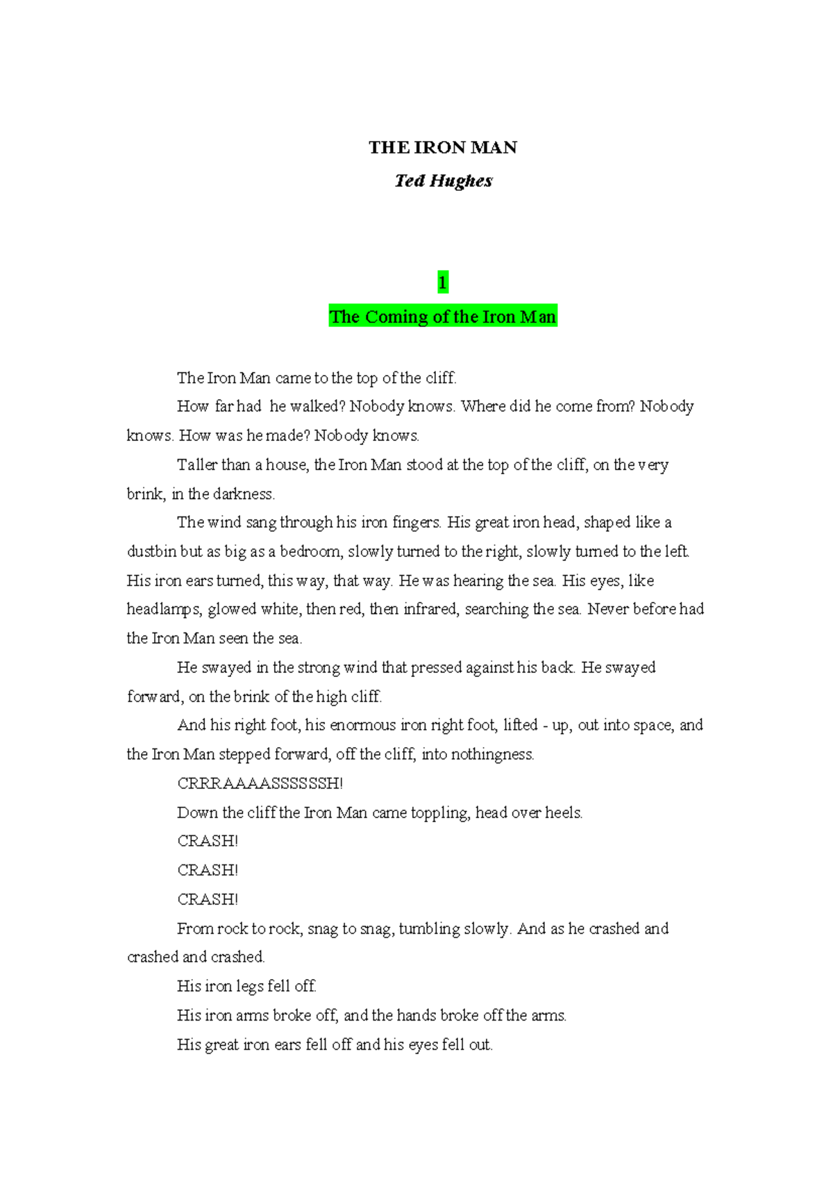 The+Iron+Man - Libro "The Iron Man" - THE IRON MAN Ted Hughes 1 The ...