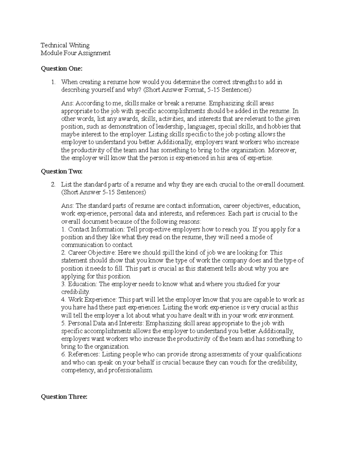 Technical Writing Module Four Assignment Spring 2020 - Technical ...