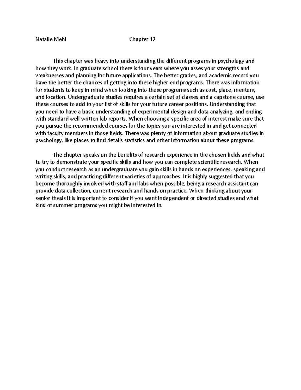 Chapter 12 summary - Natalie Mehl Chapter 12 This chapter was heavy ...