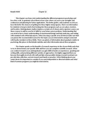 Chapter 10 summary - Chapter 10 This chapter discusses the importance ...