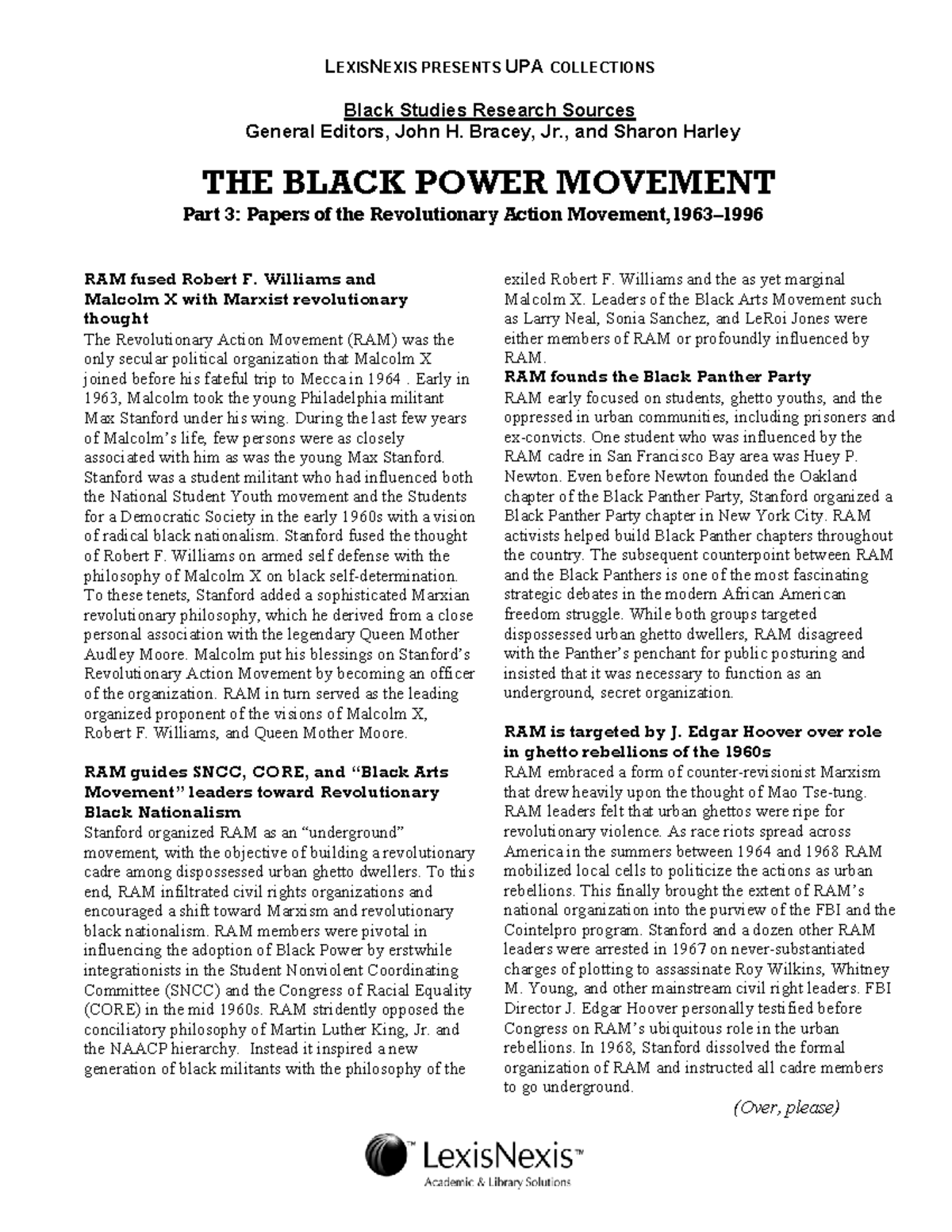 Black Power Movement Part 3 - LEXIS NEXIS PRESENTS UPA COLLECTIONS ...