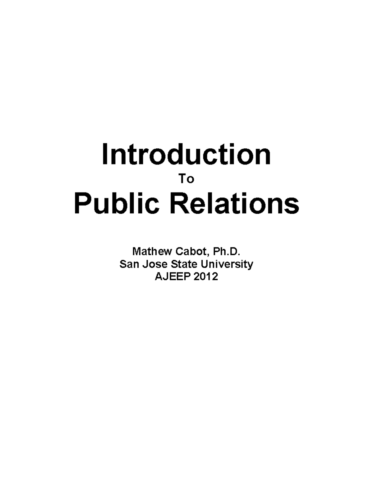 Introduction for public relation - Introduction To Public Relations ...