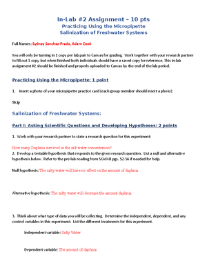 Lecture Guide 2 - BIOL 110 - Basic Concepts and Biodiversity Learning Guide Tutorial: Life ...