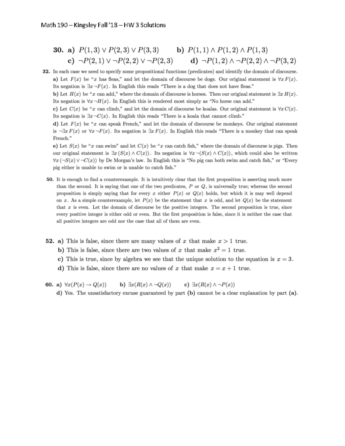 HW 3 Solutions - Math 190 Kingsley Fall HW 3 Solutions 30. a) P(1,3) V ...