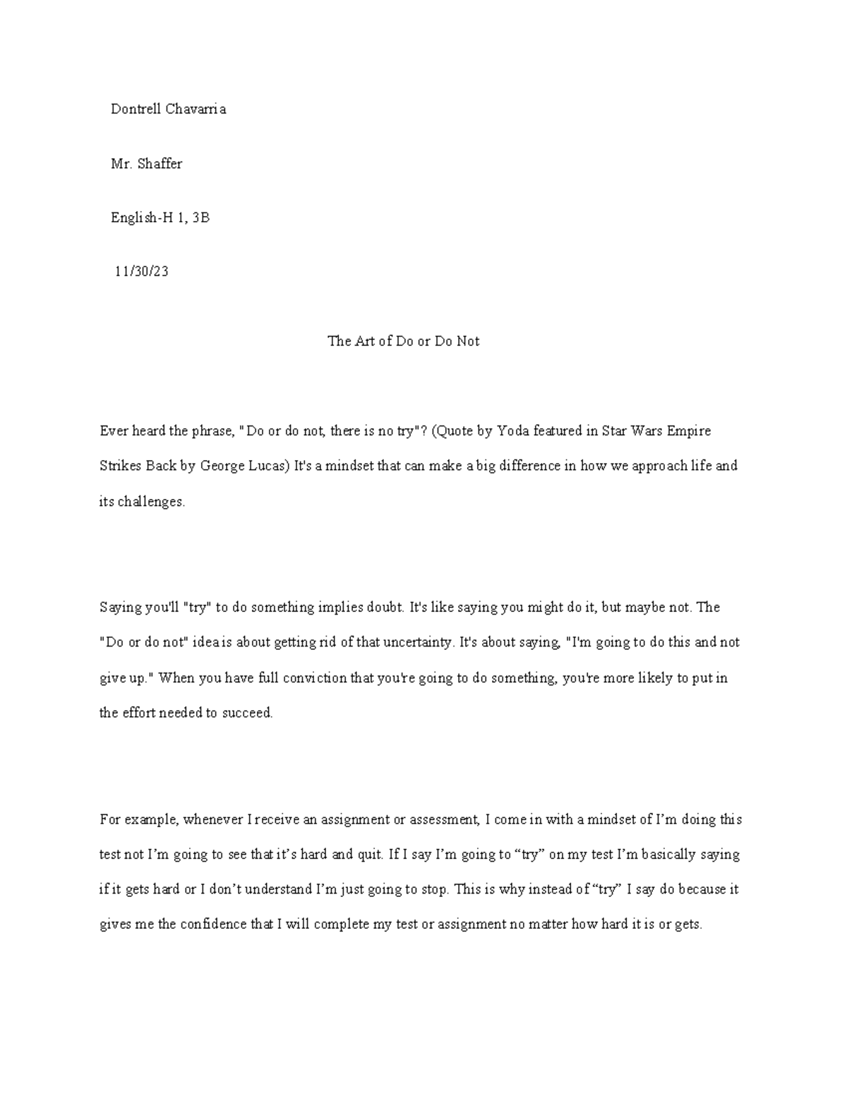 Essay - Skibidi - Dontrell Chavarria Mr. Shaffer English-H 1, 3B 11/30 ...