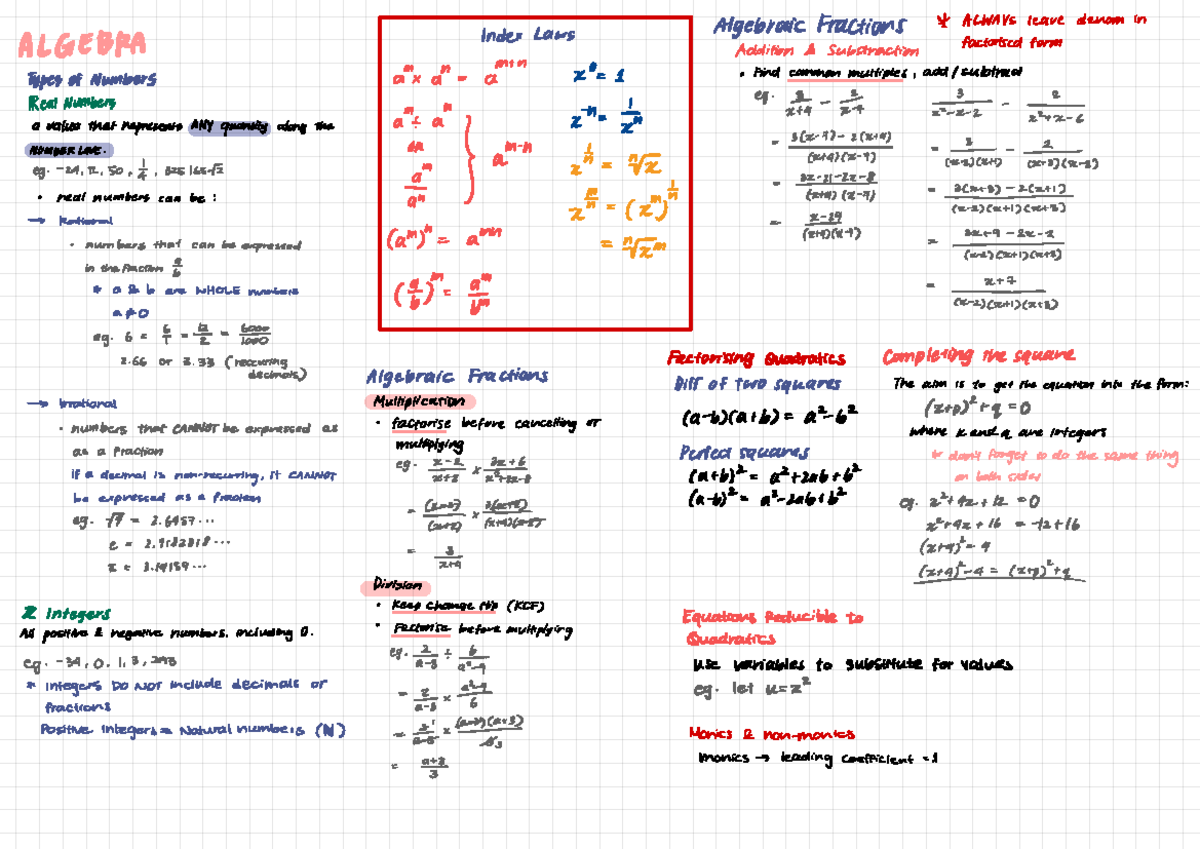 Math summary notes (term 2) - i & X X u i . to a a E e al i I ↑ e M ↑ ↑ ...