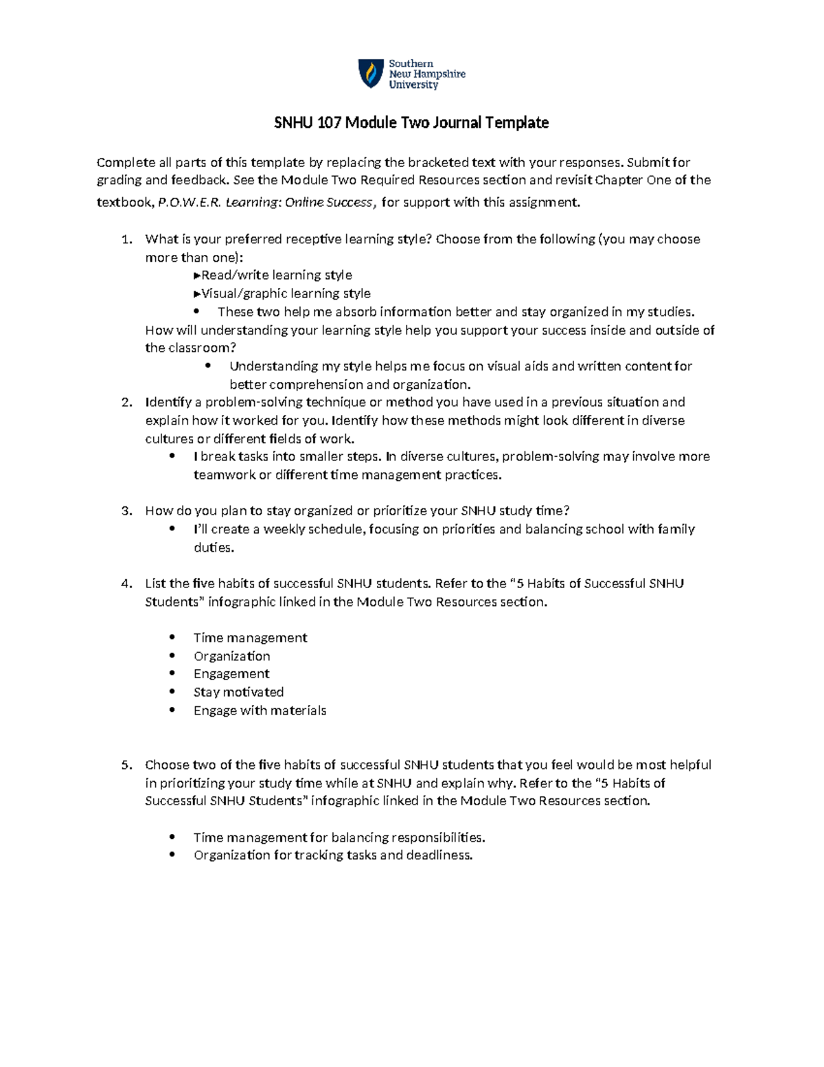SNHU 107 Module Two Journal Template - SNHU 107 Module Two Journal ...