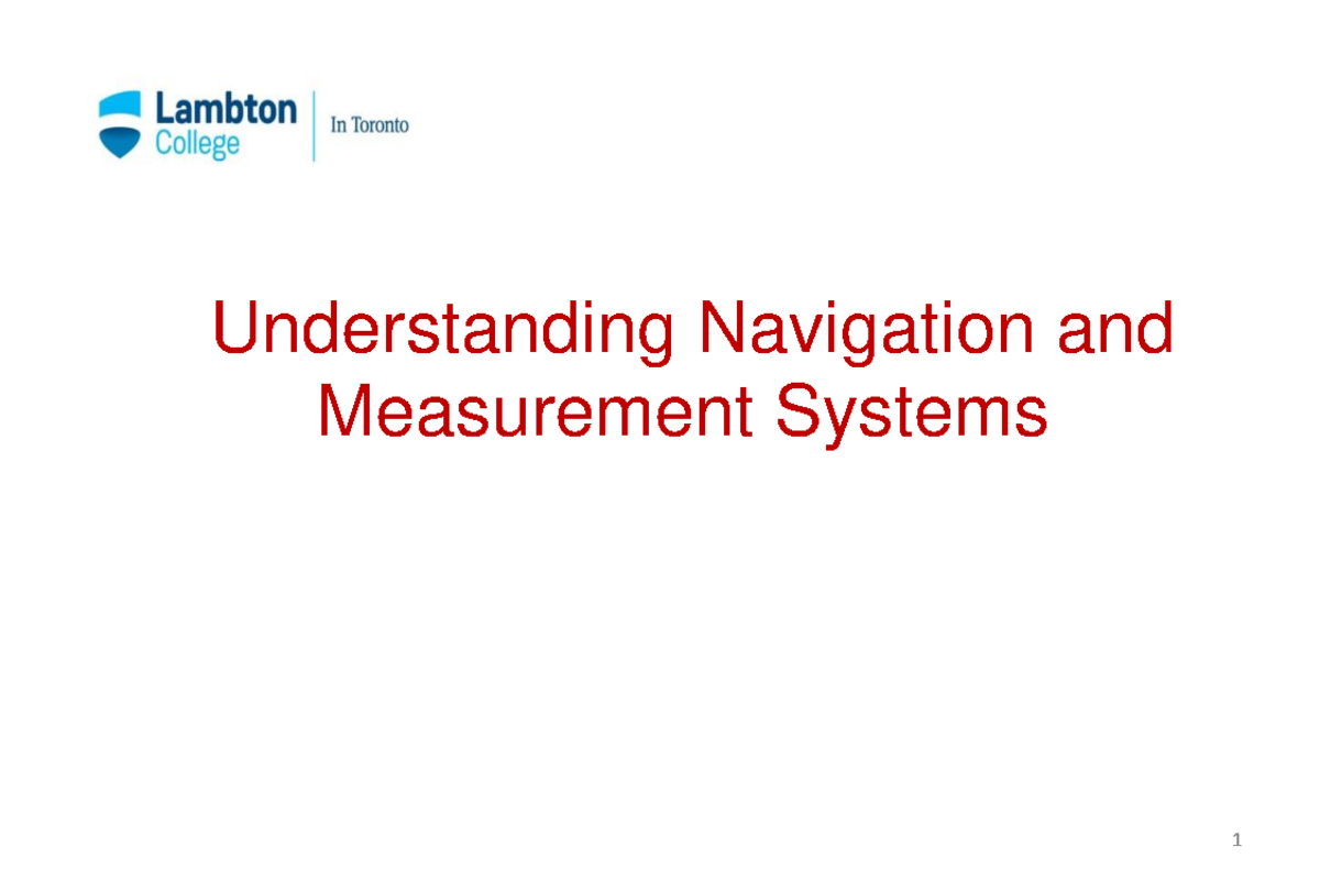 02 Understanding Navigation and Measurement Systems - Understanding ...