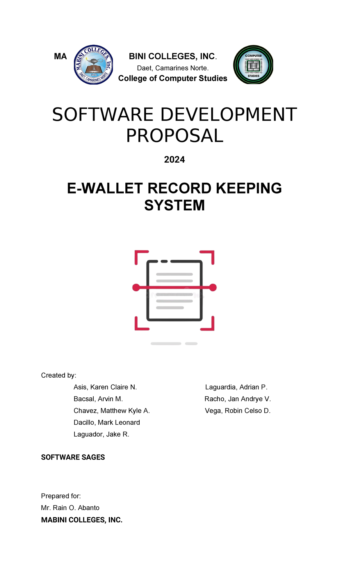 System-Development-Proposal - MA BINI COLLEGES, INC. Daet, Camarines ...