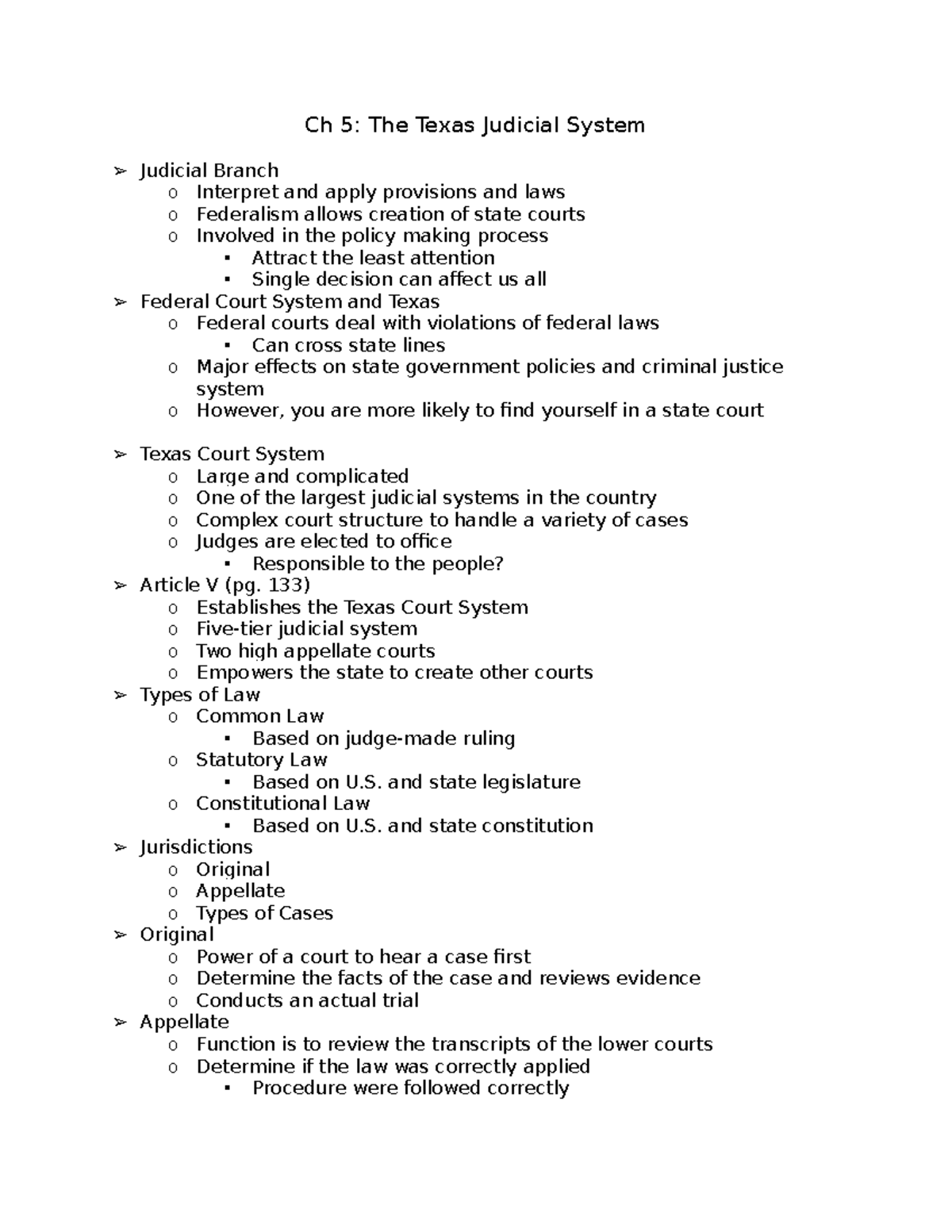 Texas Judicial System - 133) o Establishes the Texas Court System o ...