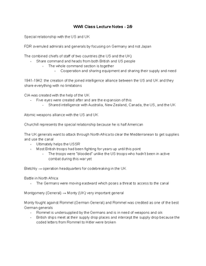 WWII - Class Notes 1/5 - WWII - Class Notes 1/ Stalin wanted Poland's ...