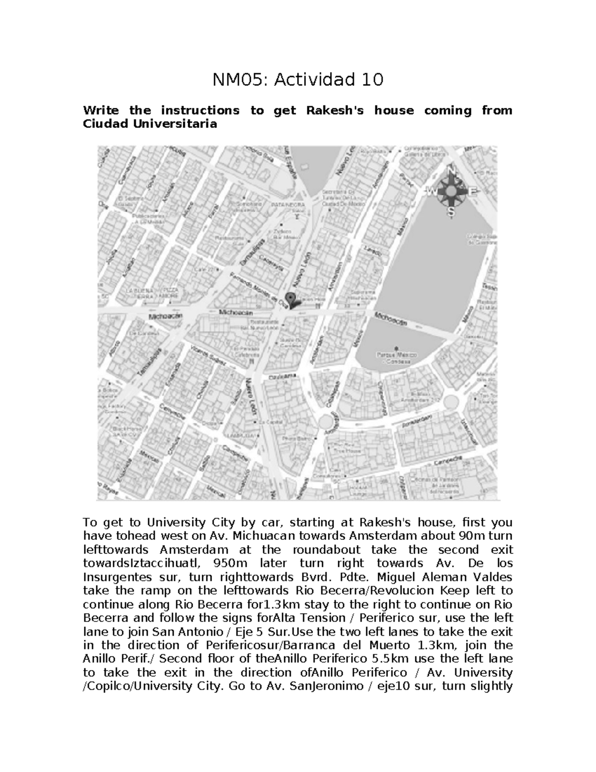 NM05 Actividad 10 - NM05: Actividad 10 Write the instructions to get ...