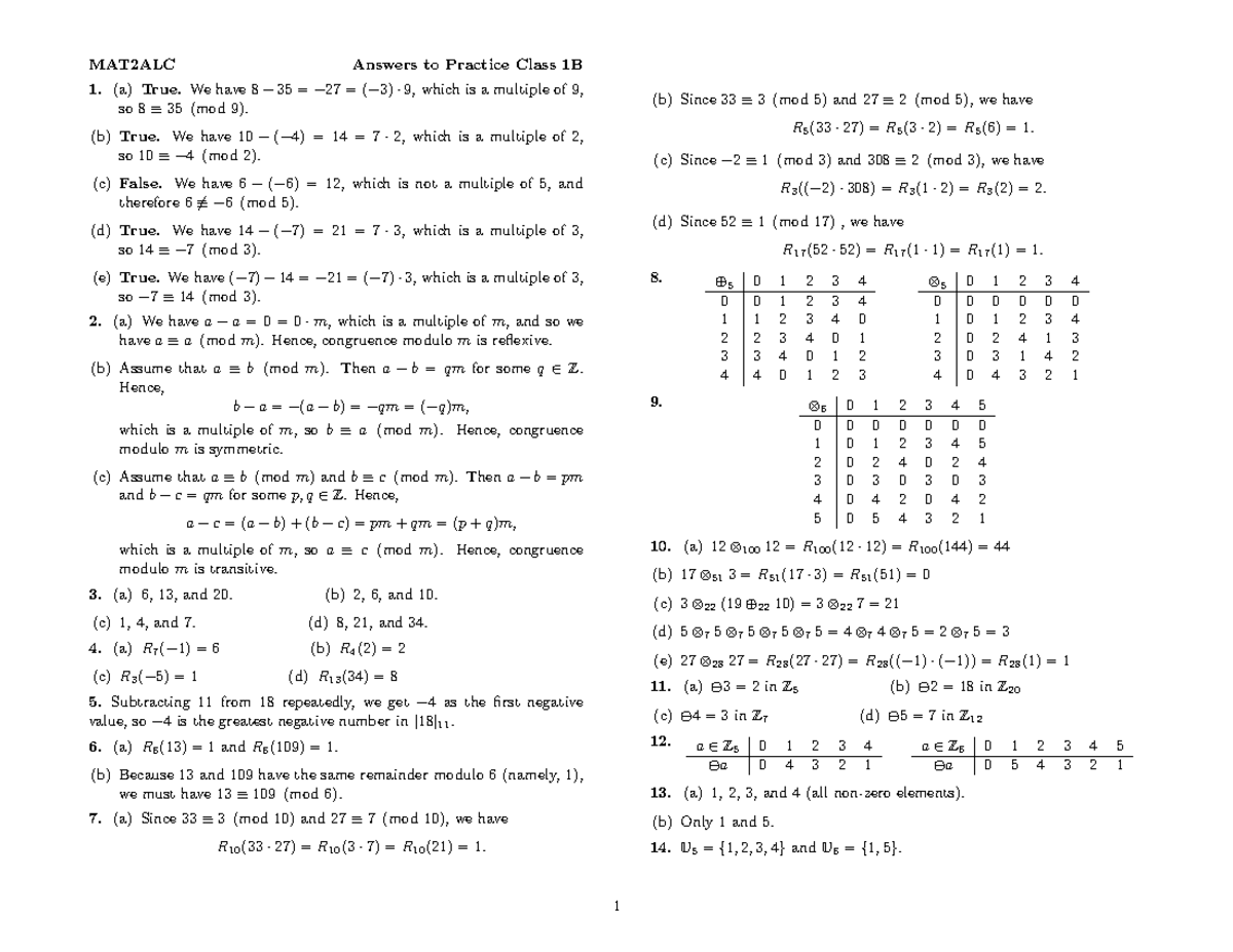 Practice materials 1B Solution Practice materials 1B Solution - MAT2ALC ...