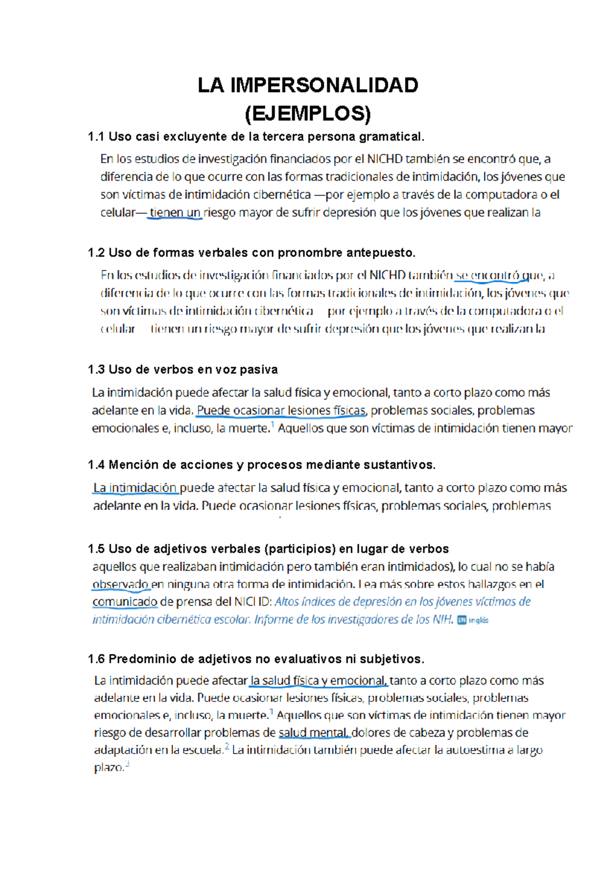 La Impersonalidad - Taller de Lectura, Redacción e Iniciación a la ...