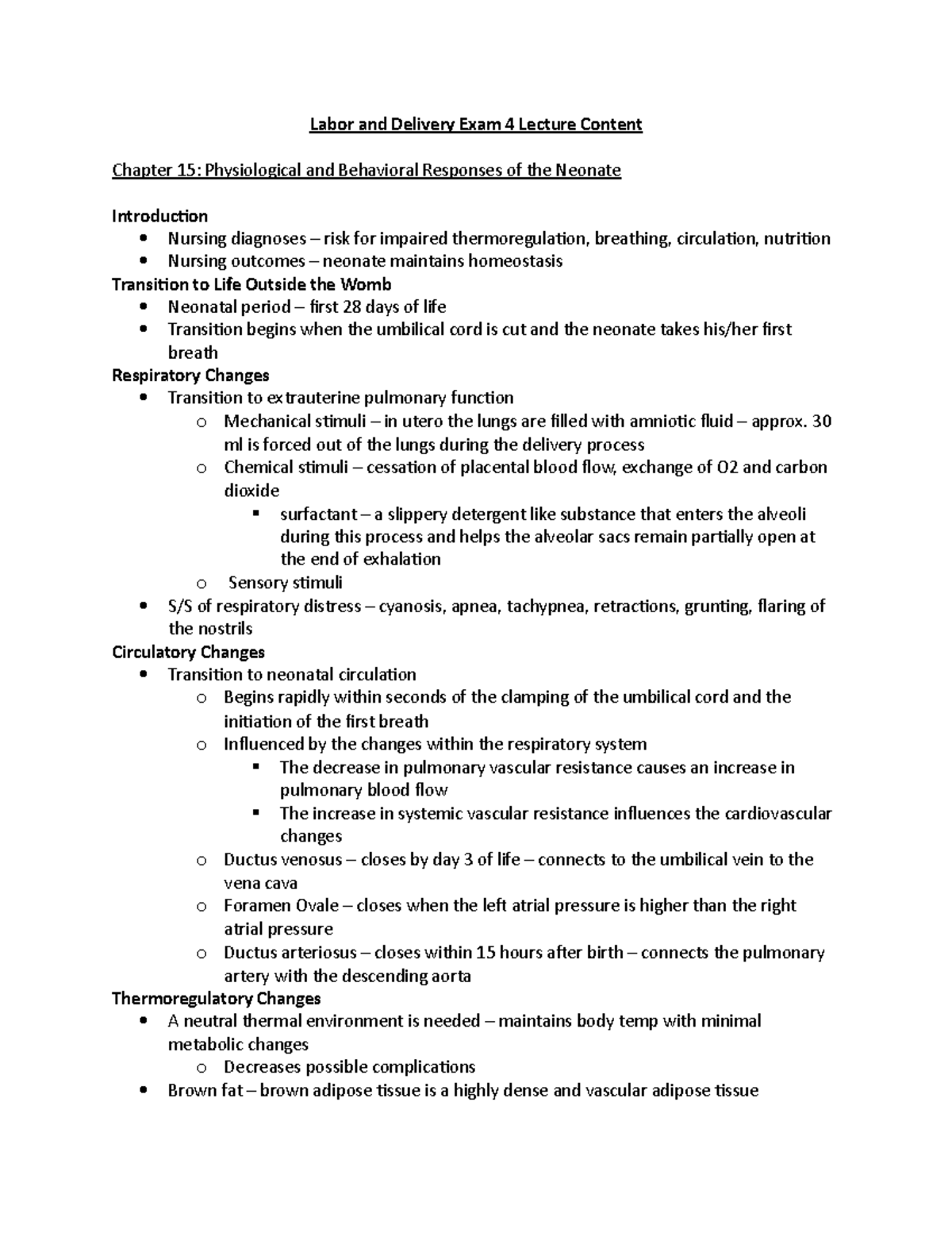 Labor and Delivery Exam 4 Lecture Content - Labor and Delivery Exam 4 ...