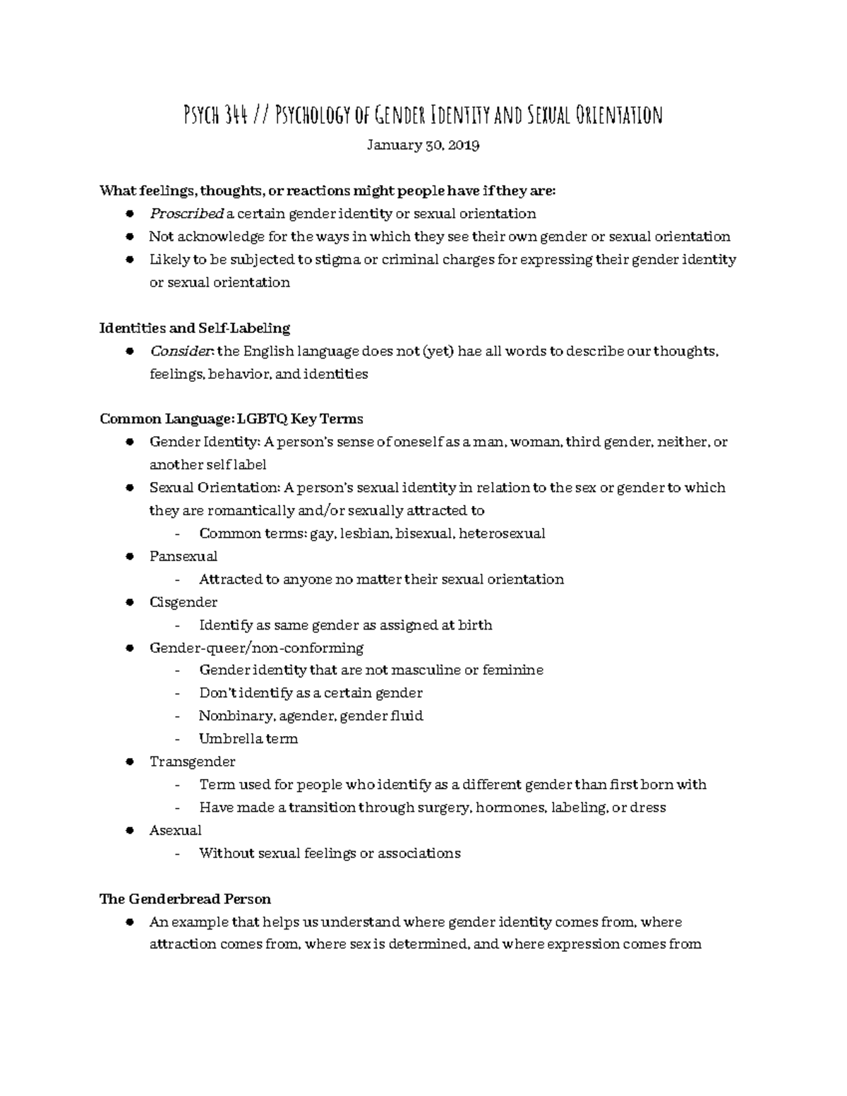 Identities and Labeling - Psych 344 // Psychology of Gender Identity ...