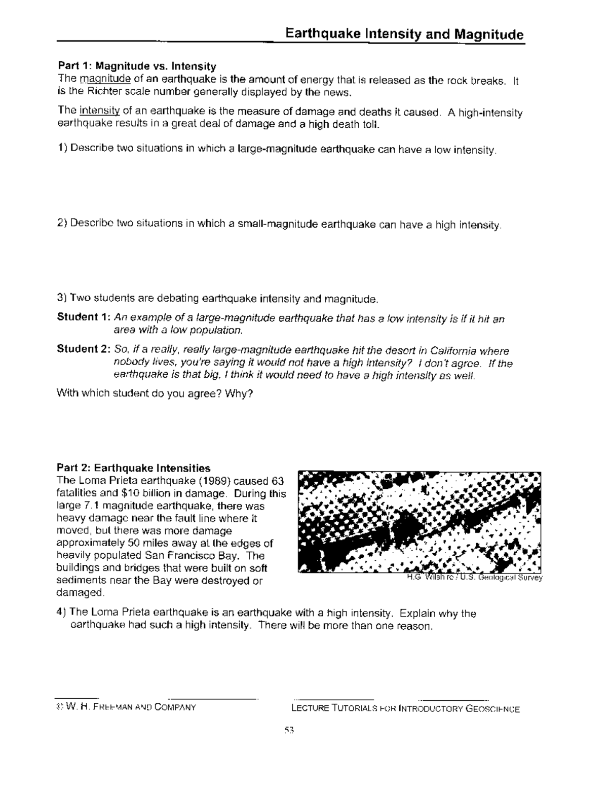 Earthquake Intensity and Magnitude - Geo 1010 - Studocu