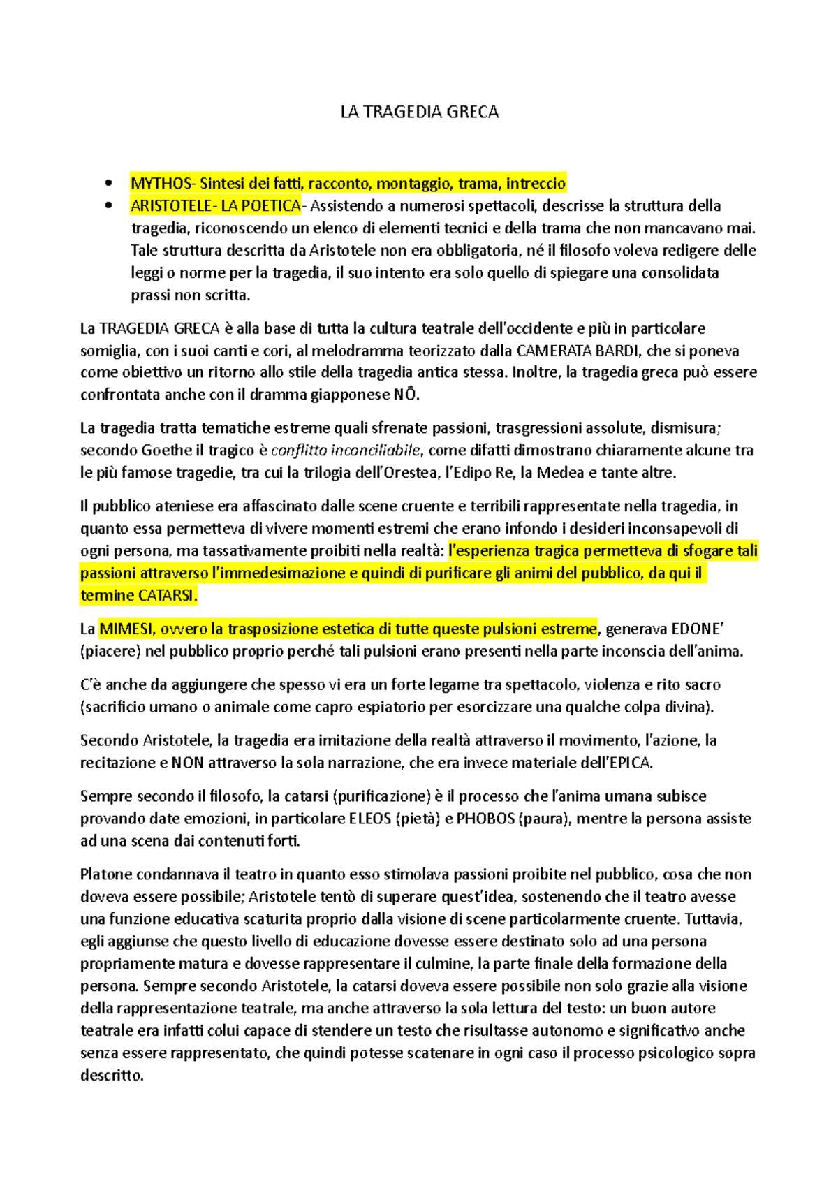 Tragedia greca, le origini - LA TRAGEDIA GRECA MYTHOS- Sintesi dei ...