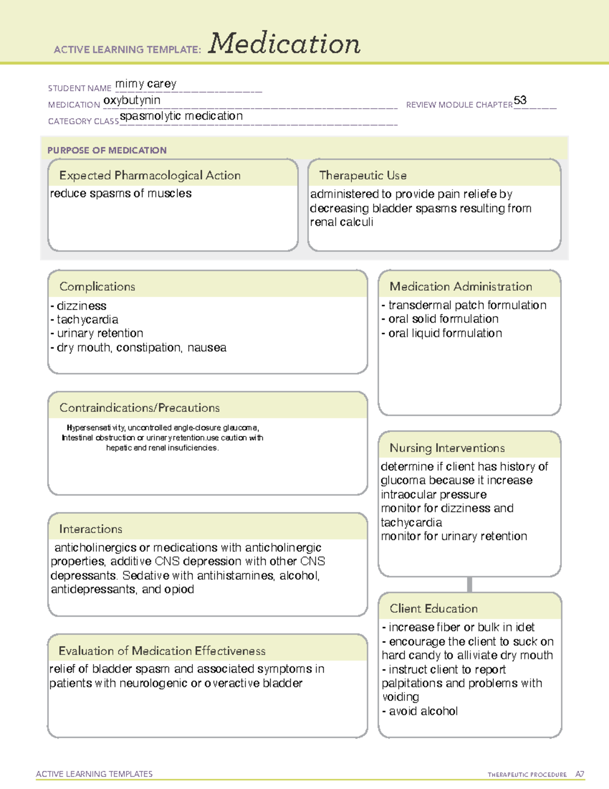 6:27 homework 5 part 2 - medication ALT - ACTIVE LEARNING TEMPLATES ...