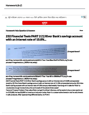 Fin254 - Introduction to Financial Management (Fin254) Financial Ratio ...
