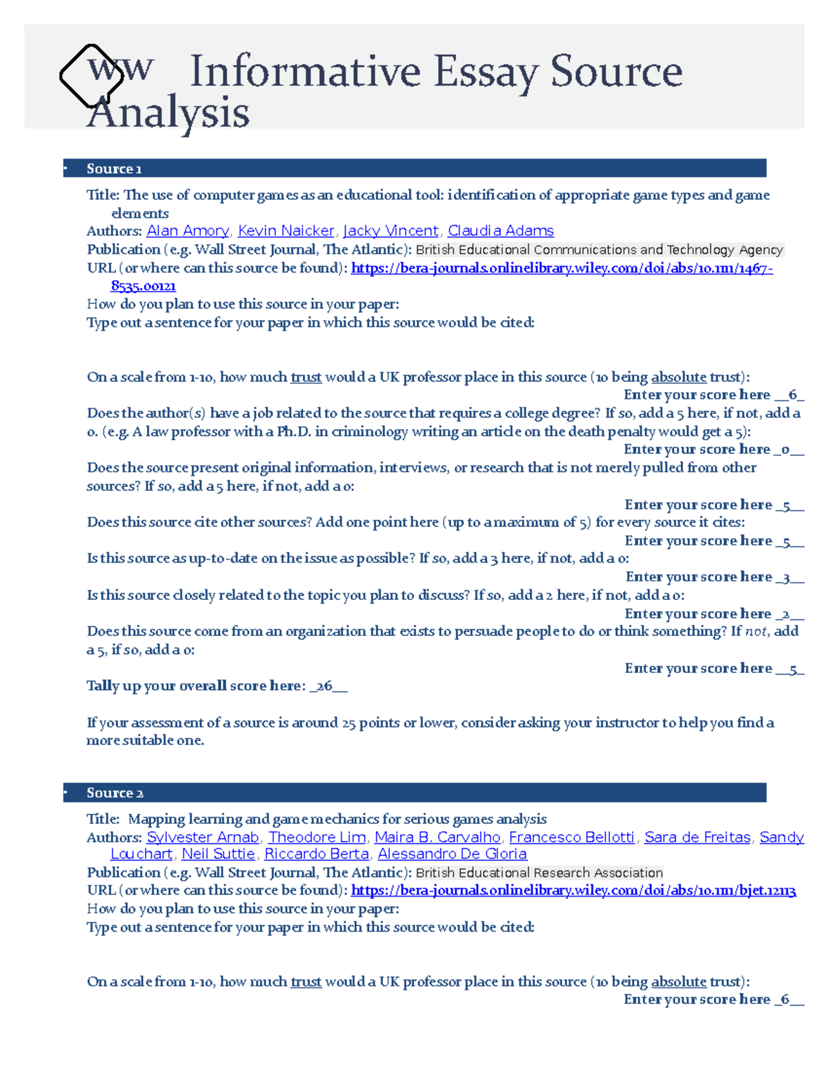 Informative Essay Source Analysis - ww Informative Essay Source ...