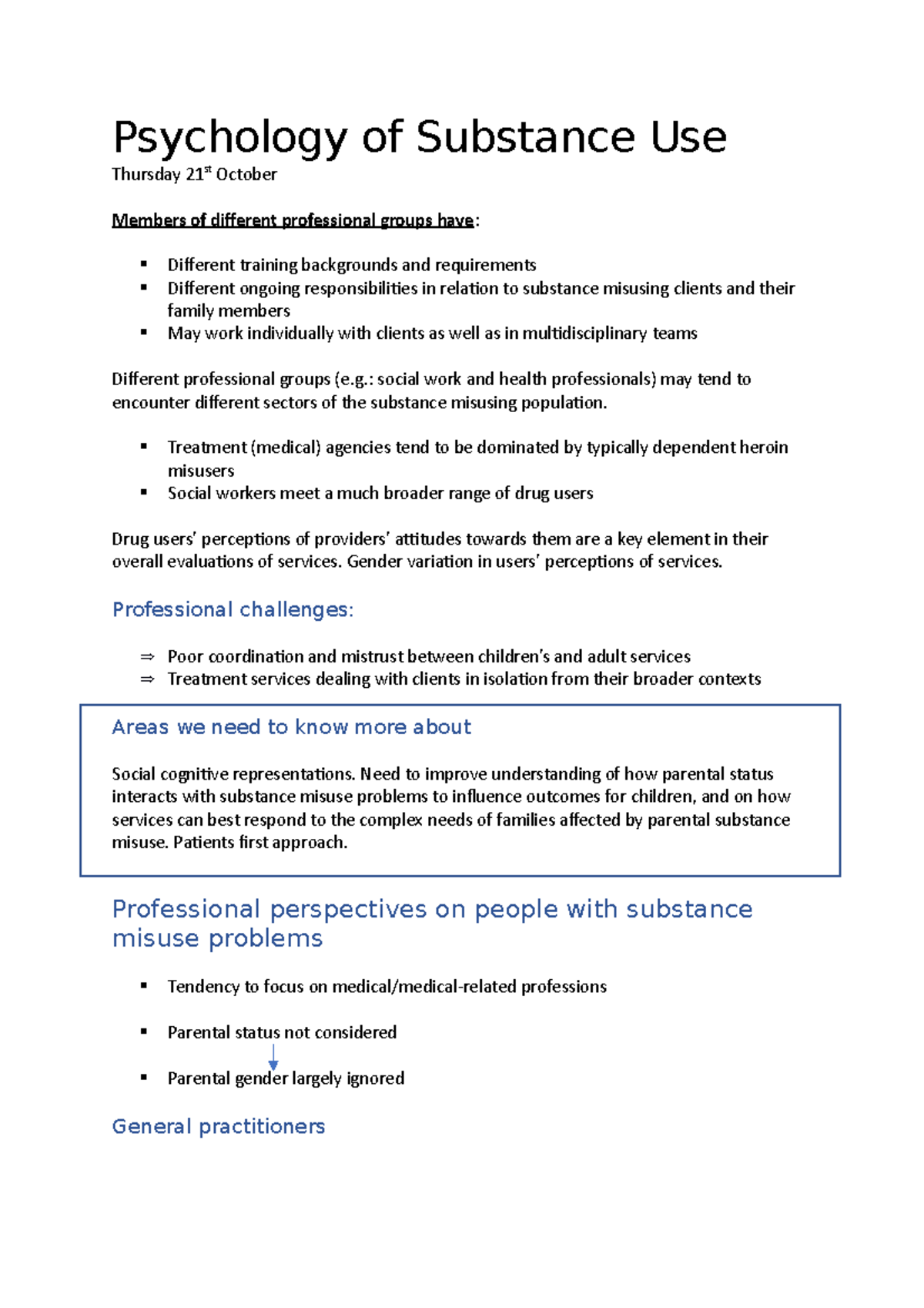 Psychology of Substance Use - Studocu