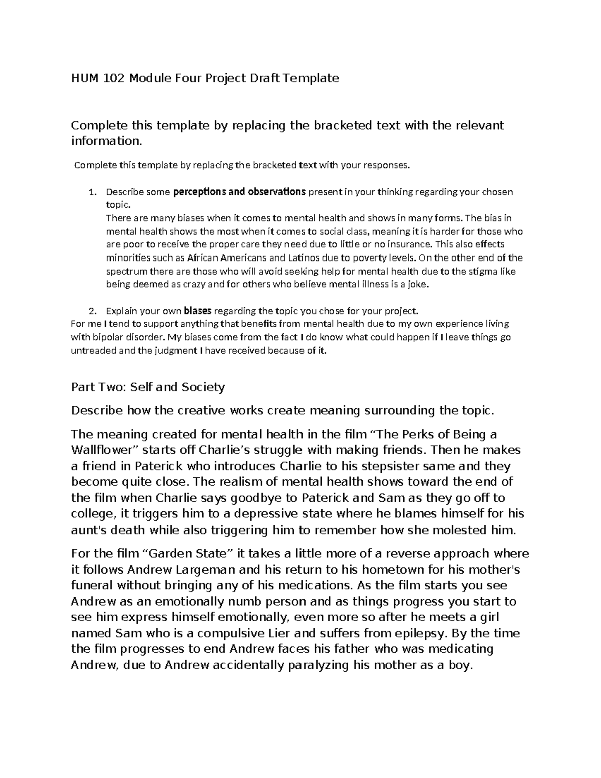 Hum102Module Four Project Draft - Complete this template by replacing ...