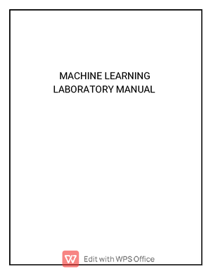 Machine Learning - Studocu