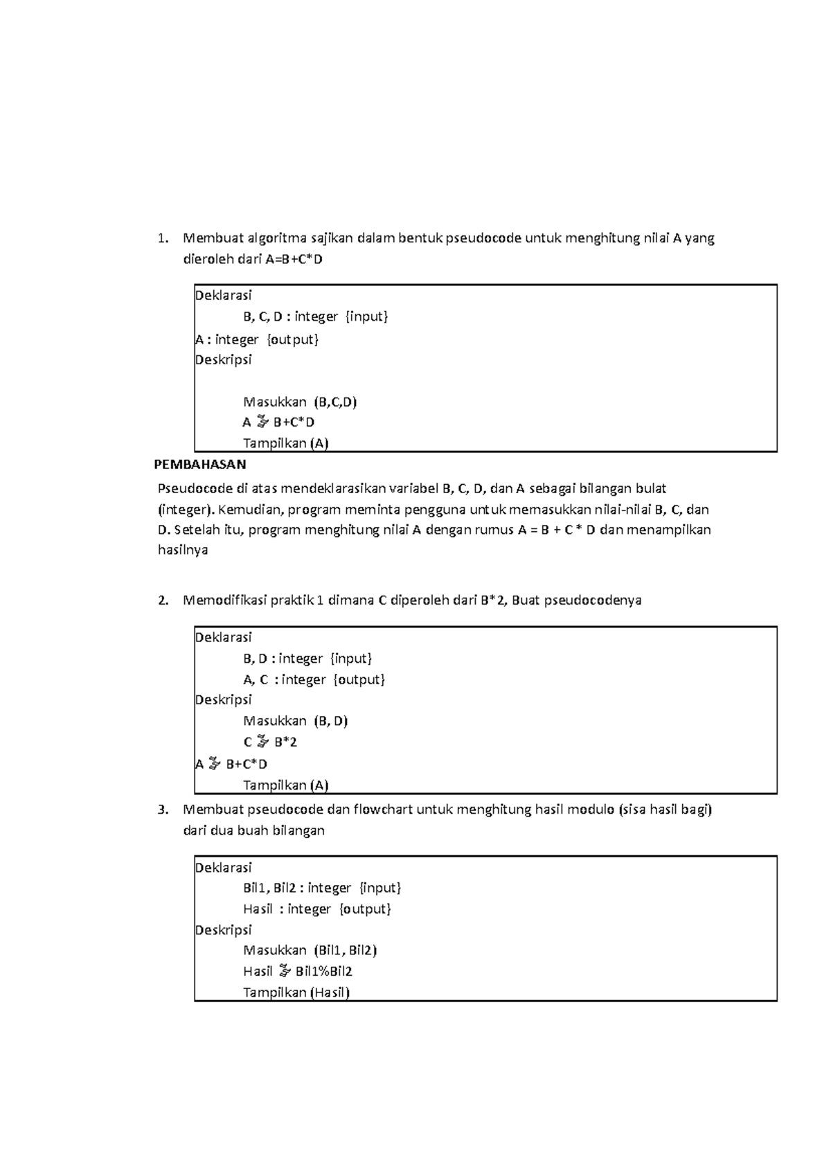 Hasil Praktikum 3 - gfytfytdy - Membuat algoritma sajikan dalam bentuk ...