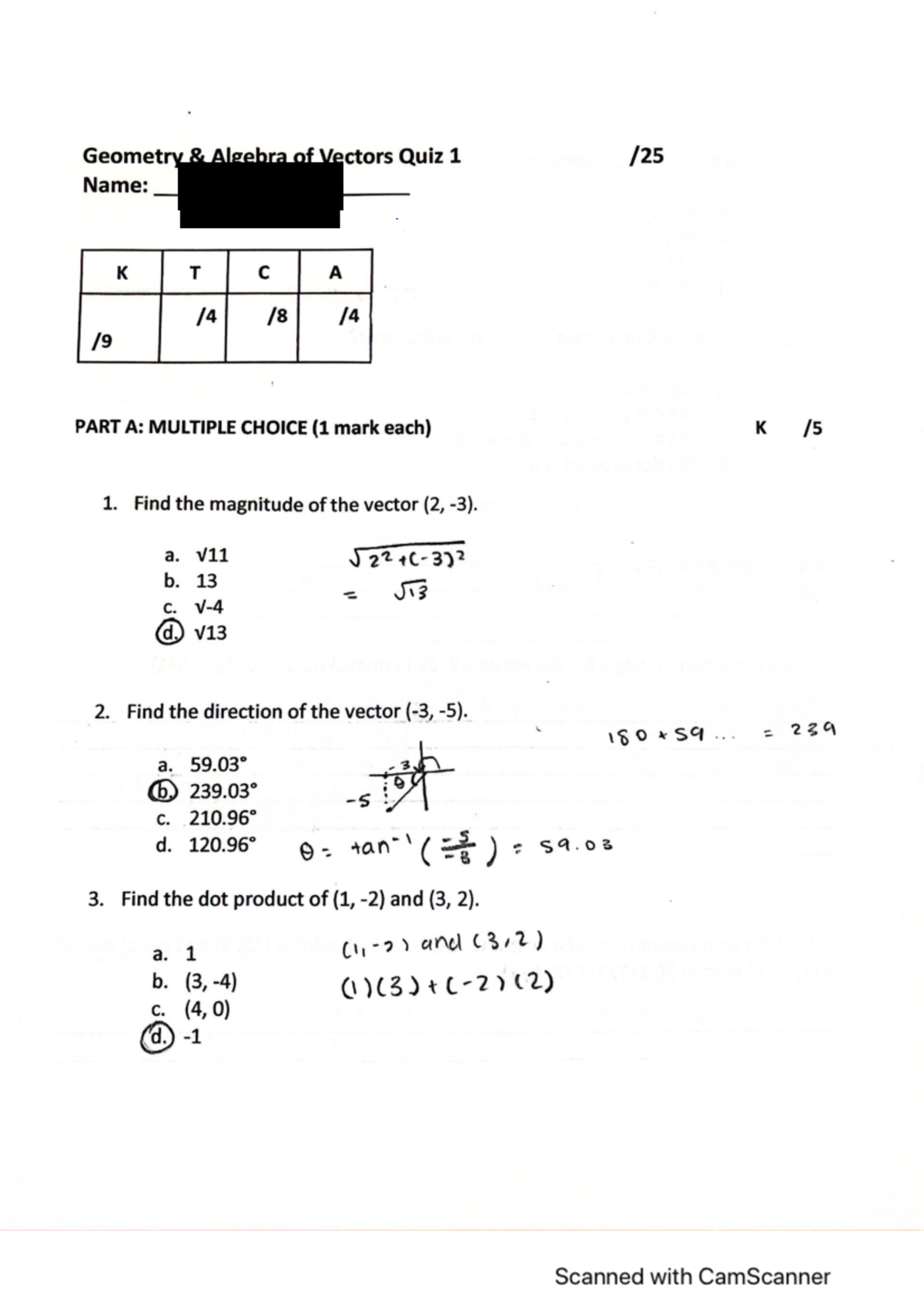 Geometry & Algebra of Vectors - Studocu