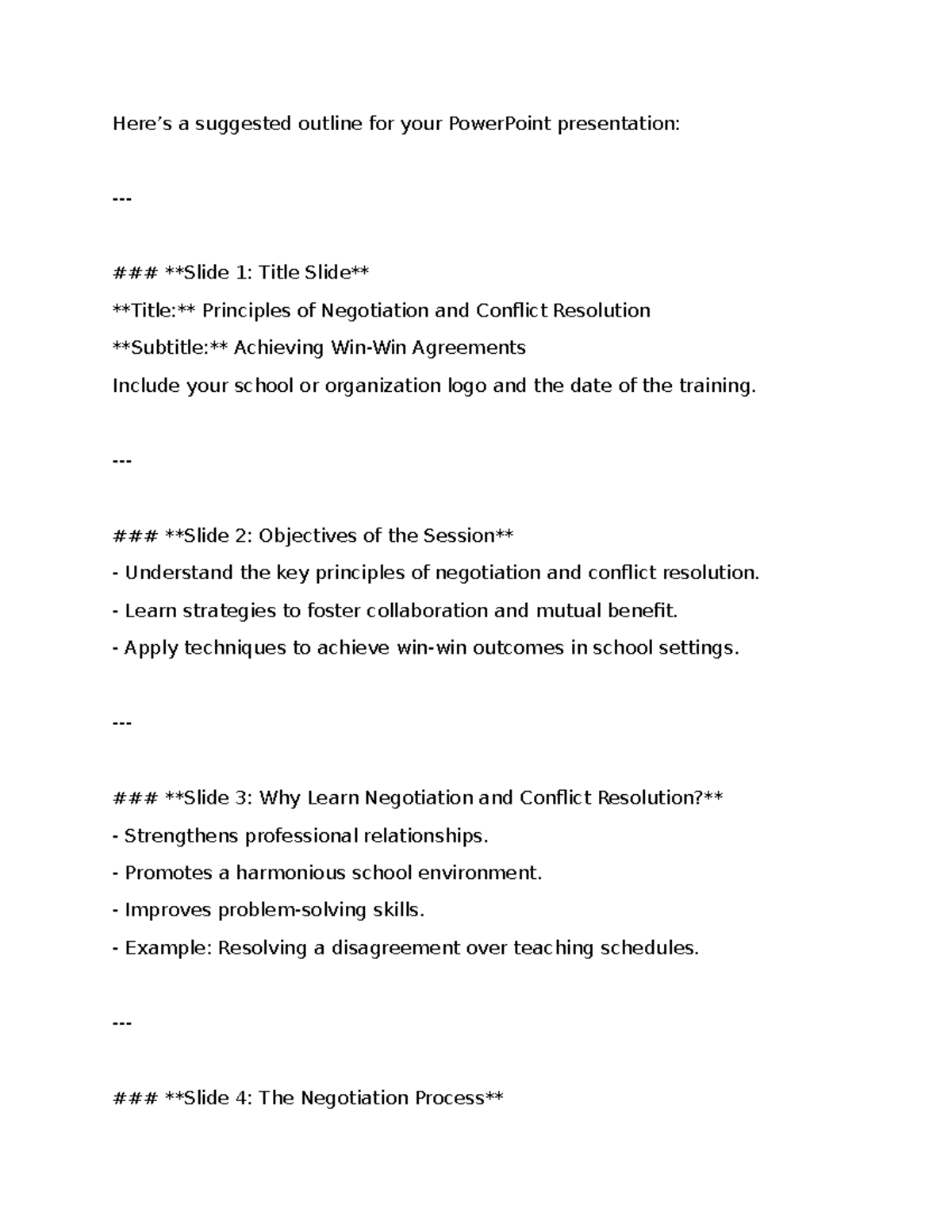 Inset - sample presentation content - Here’s a suggested outline for ...
