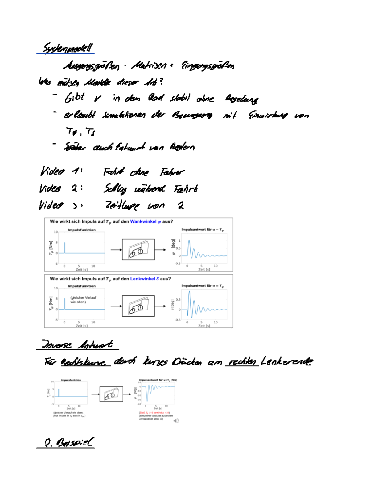 Mitschriften 1 Vorlesung RT - Systemmodell Ausgangsgröße Matrizen ...