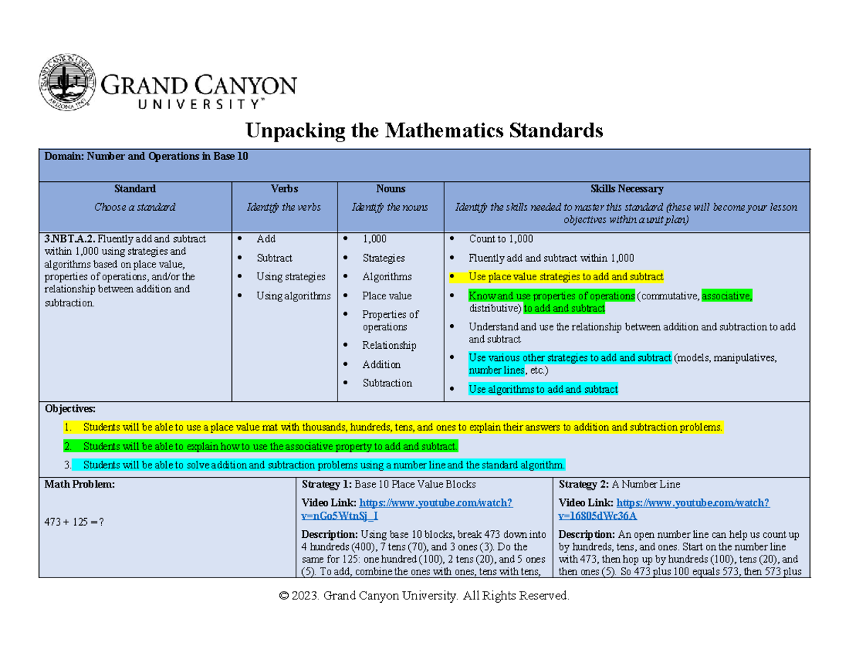 Brrewster ELM 560Unpackingthe Standards - Unpacking the Mathematics Standards Domain: Number and ...