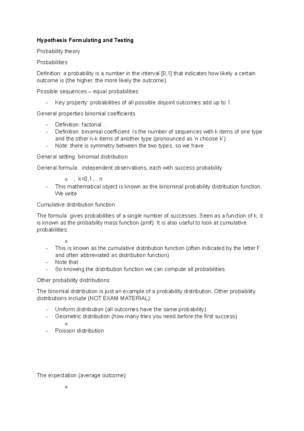HYP summary - hyp - Hypothesis Formulating and Testing Probability ...
