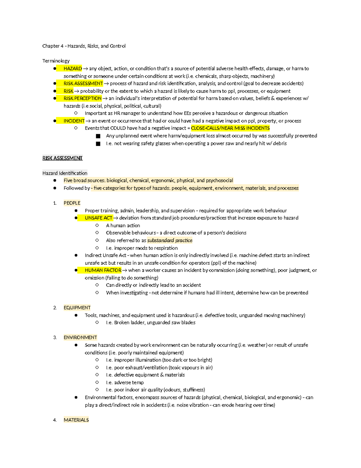 Chapter 4 - Hazards, Risks, and Control - Chapter 4 - Hazards, Risks ...