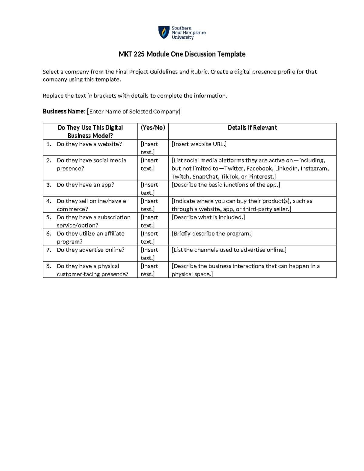 MKT 225 Module One Discussion Template - MKT 225 Module One Discussion ...