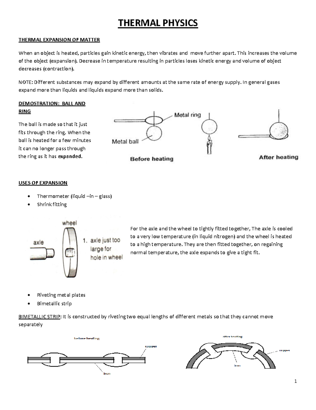 Thermal Physics (Thermal Expansion) - 1 THERMAL PHYSICS THERMAL ...