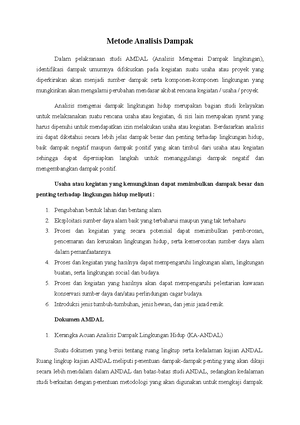 Arti dan Peran AMDAL - ARTI DAN PERAN AMDAL A. Pengertian Analisis ...