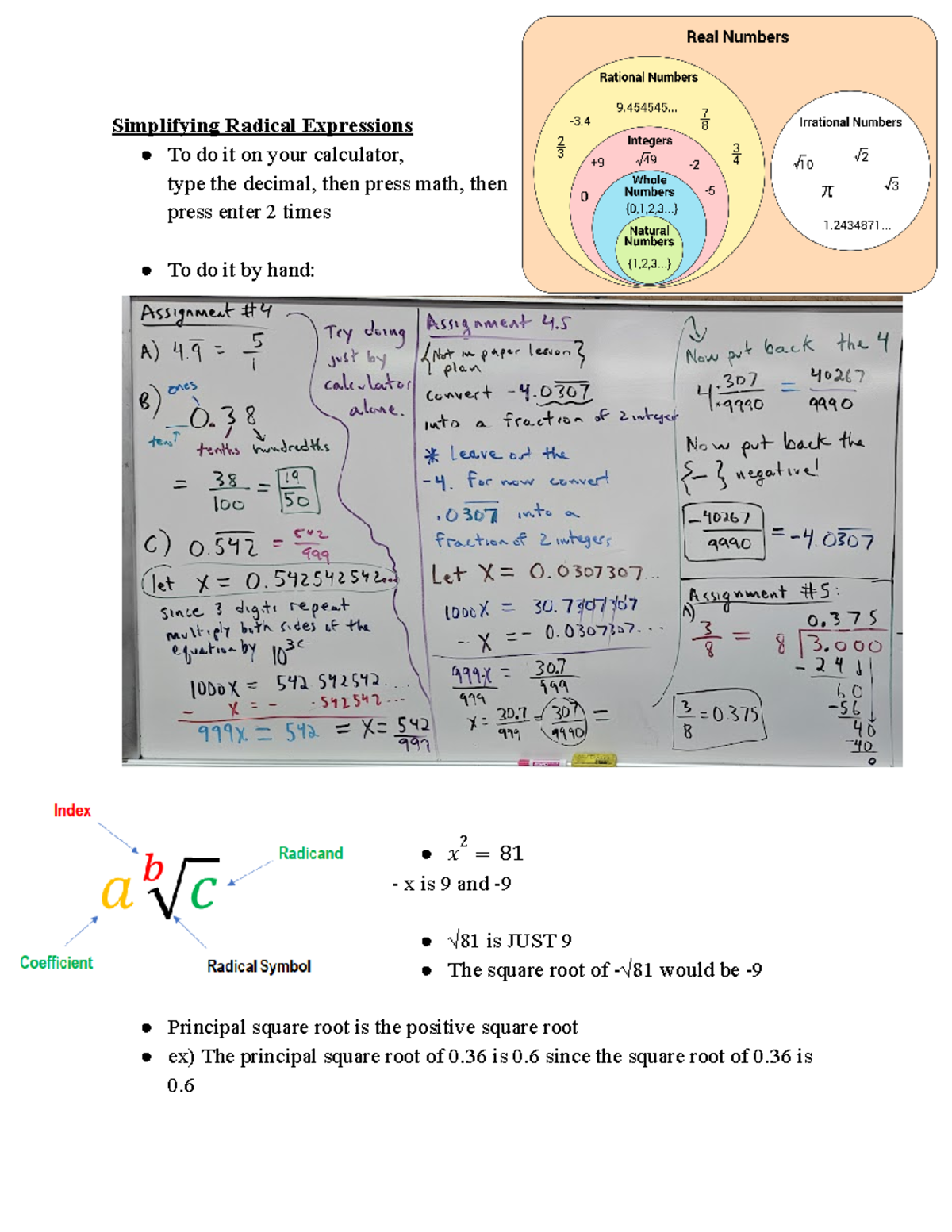 Peal Saha Geometry Test #8 Review (Lessons 58-64) - Simplifying Radical ...
