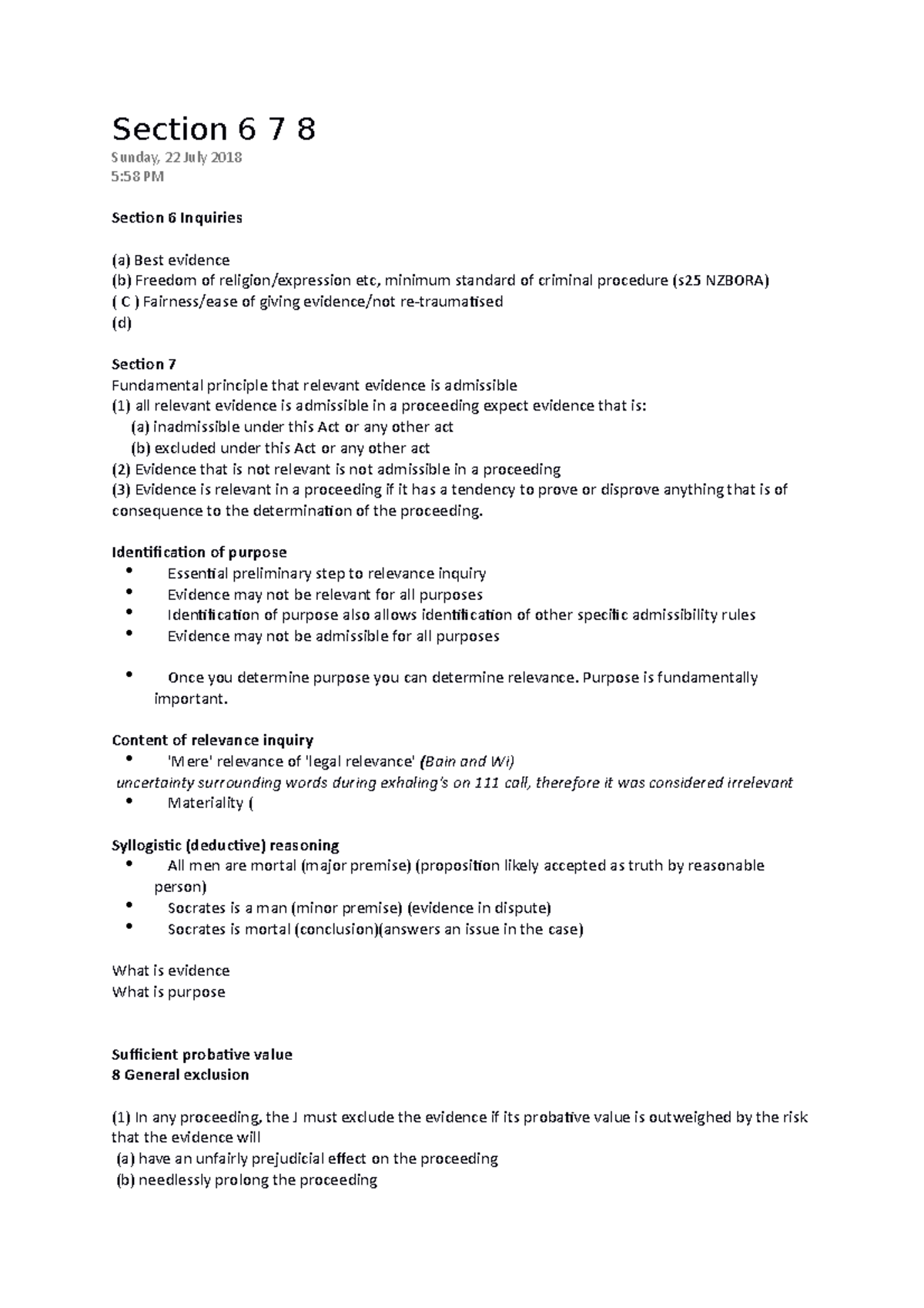 Section 6 7 8 - Section 6 7 8 Sunday, 22 July 2018 5:58 PM Section 6 ...