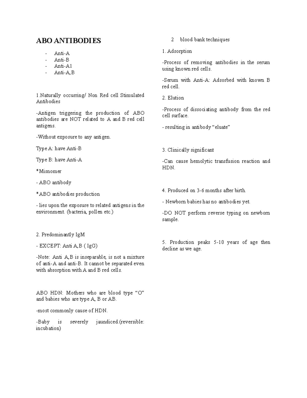 ABO antibodies production - ABO ANTIBODIES Anti-A Anti-B Anti-A Anti-A ...