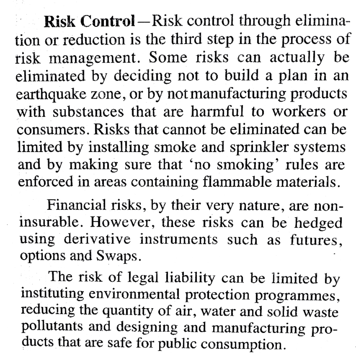 Risk Control - It's lecture notes - Risk Control-Risk control through ...