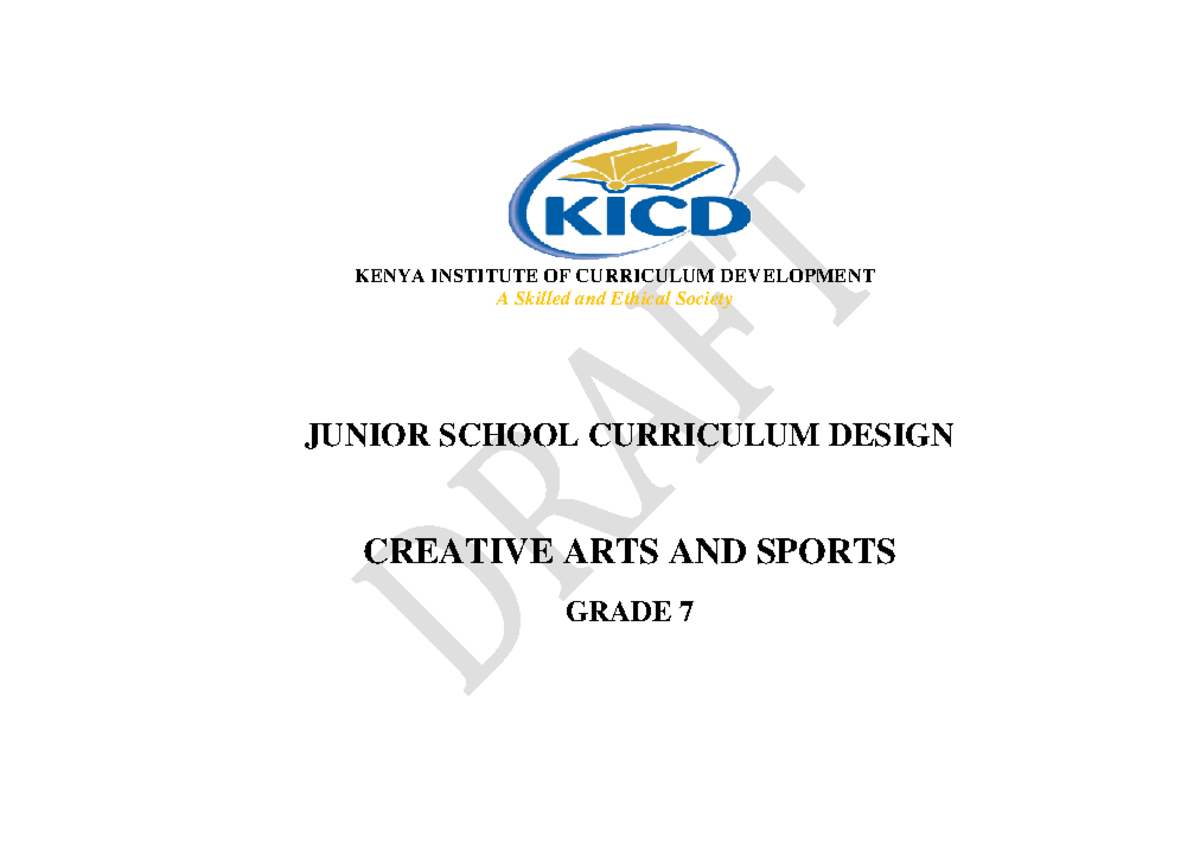 CAS Grade 7 - KENYA INSTITUTE OF CURRICULUM DEVELOPMENT A Skilled and ...