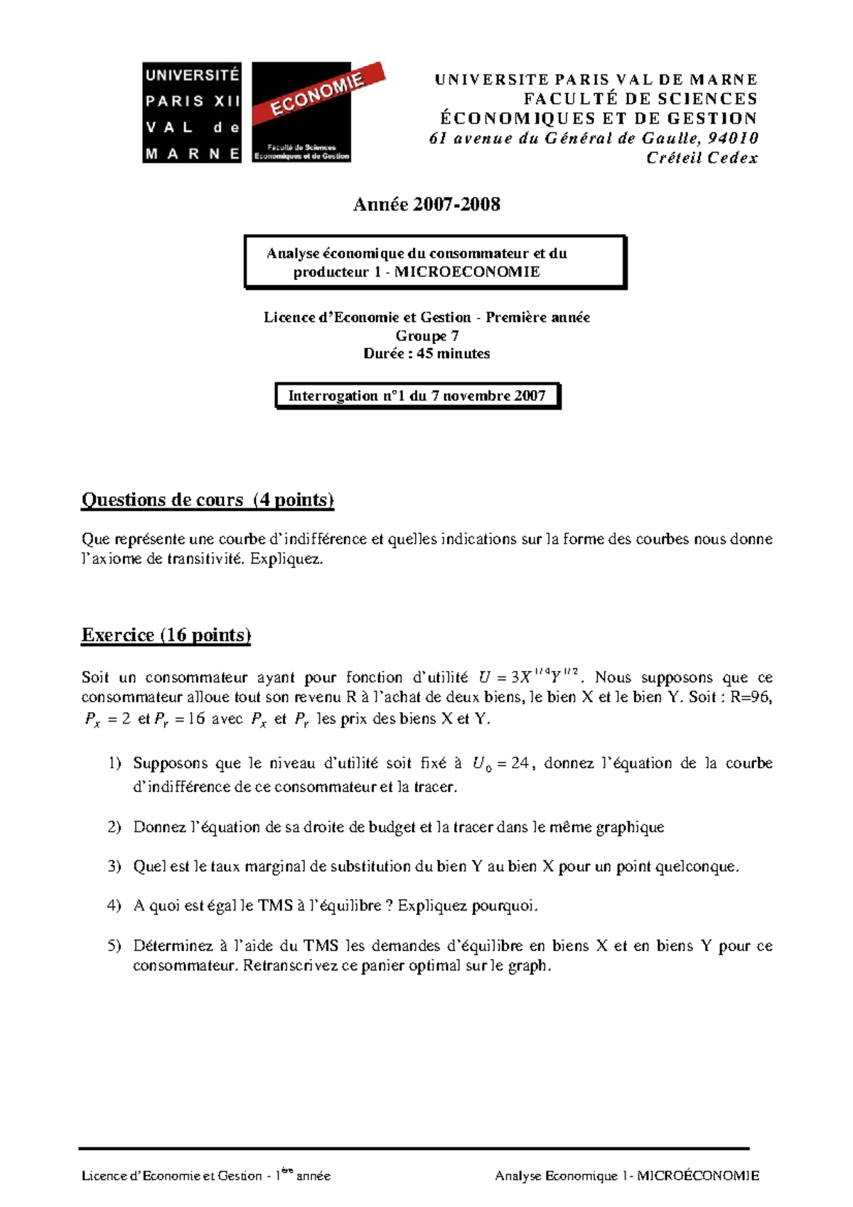 Micro interro 1 gr7 - U N IV E R S IT E P A R IS V A L D E M A R N E F ...