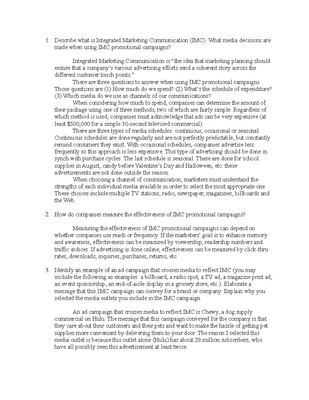 Assignment #12 Chapter 12 - Describe what is Integrated Marketing ...