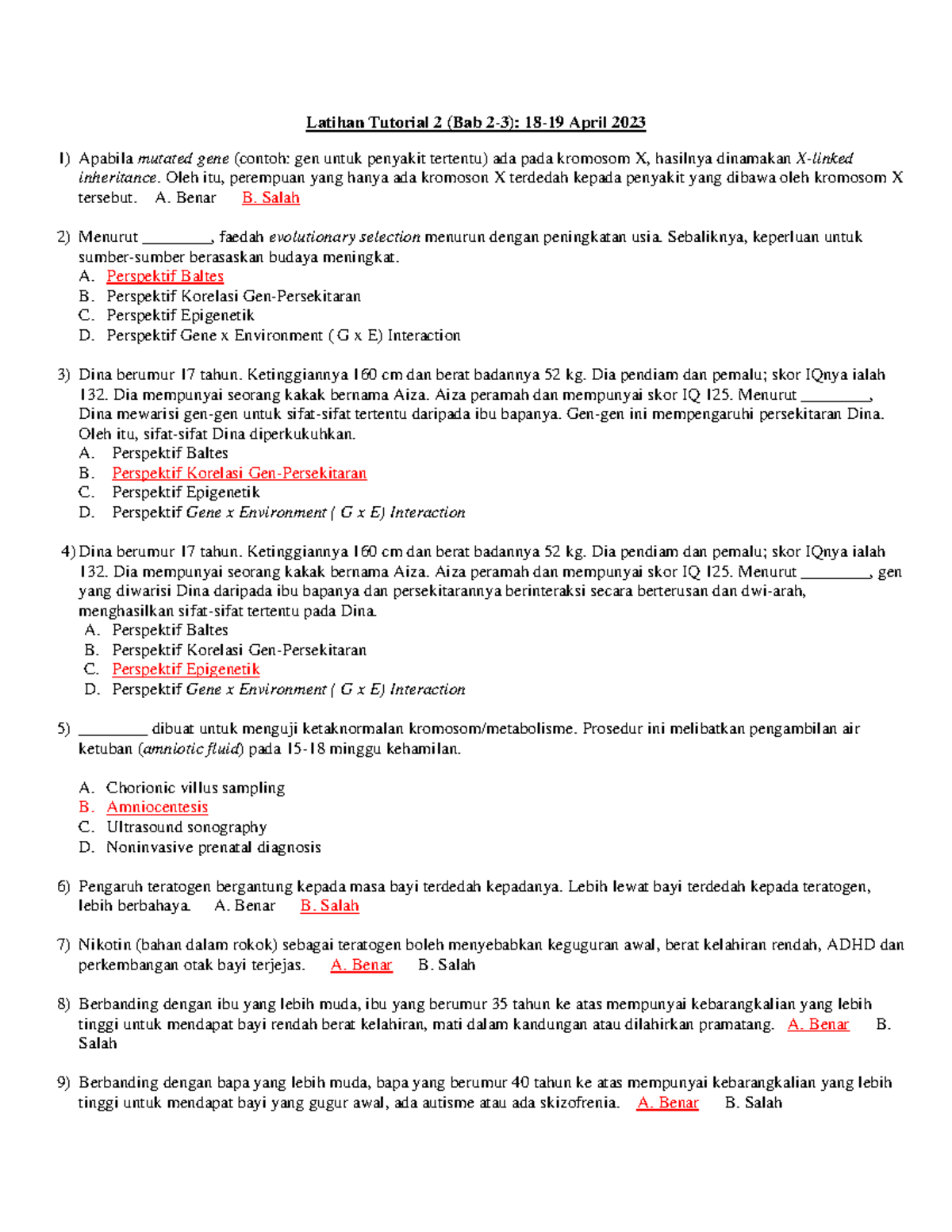Jawapan Latihan Tutorial 2 - Latihan Tutorial 2 (Bab 2-3): 18-19 April 2023 Apabila mutated gene ...